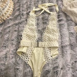 Swim | Andi Bagus Rita One Piece Crochet White Cream Bathing Suit ...